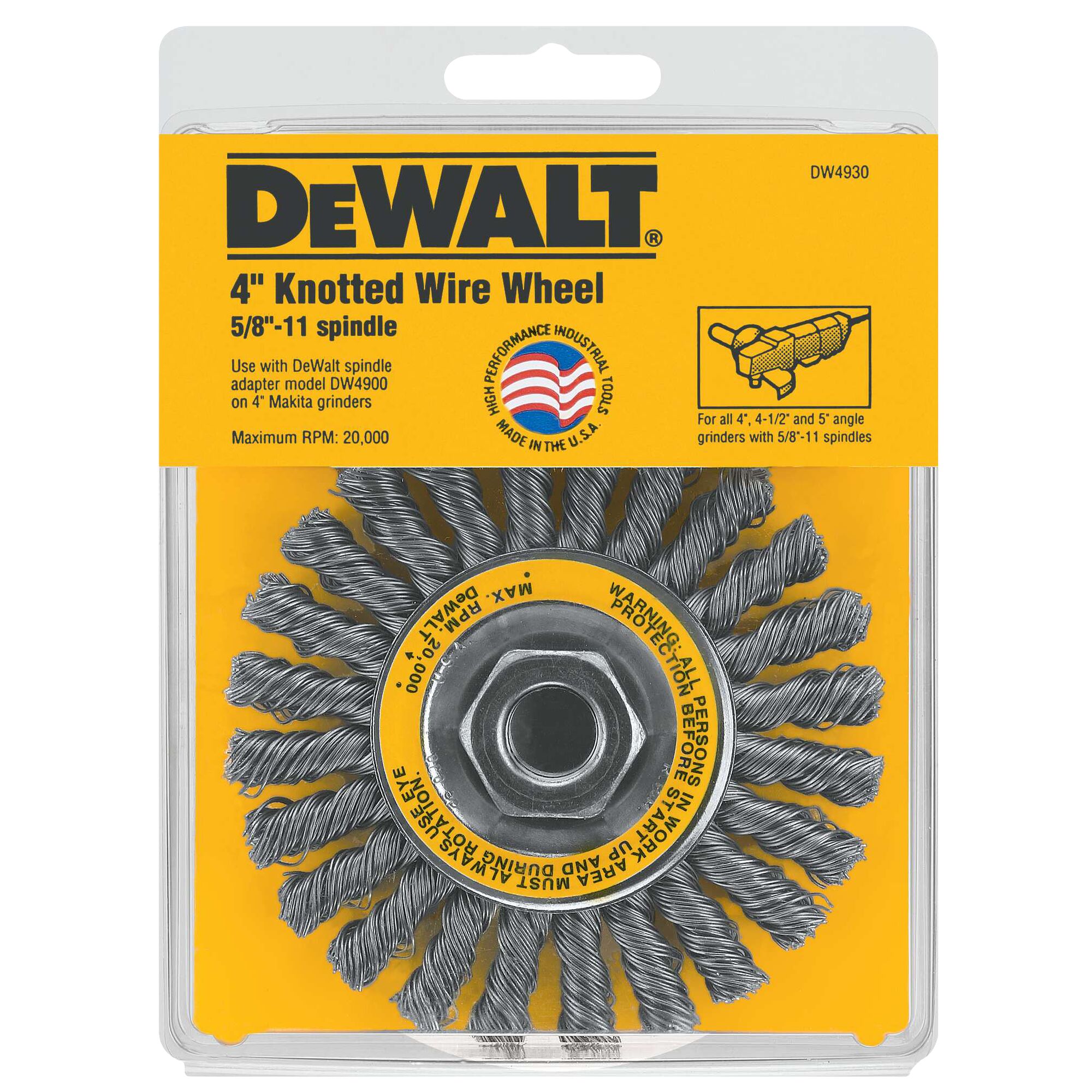 4" x 5/8"-11 HP .020 Carbon Stringer Wire Wheel | DEWALT